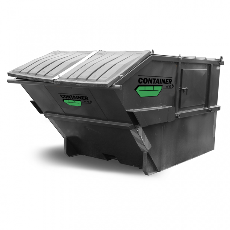 Lukket avfallscontainer 8 kubikkmeter - Rimlig utleie av små containere